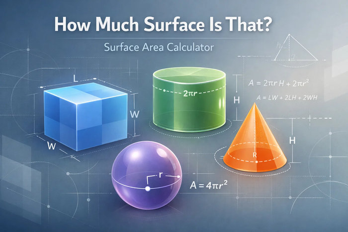 Surface Area Calculator: Find Surface Area Fast for Common 3D Shapes